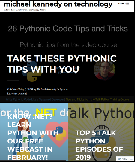 Episode 221 Byte Sized Python With Michael Kennedy Roaring Elephant